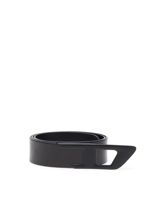 DIESEL® Wide Leather Belt With D Buckle - Black