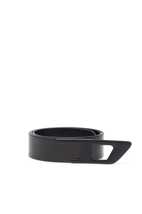 DIESEL® 4cm Leather Belt With D Buckle - Black