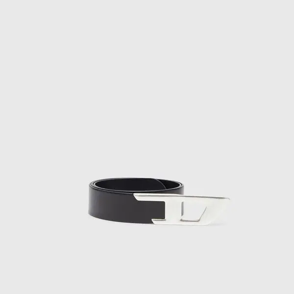 DIESEL® Leather Belt With D Buckle - Black