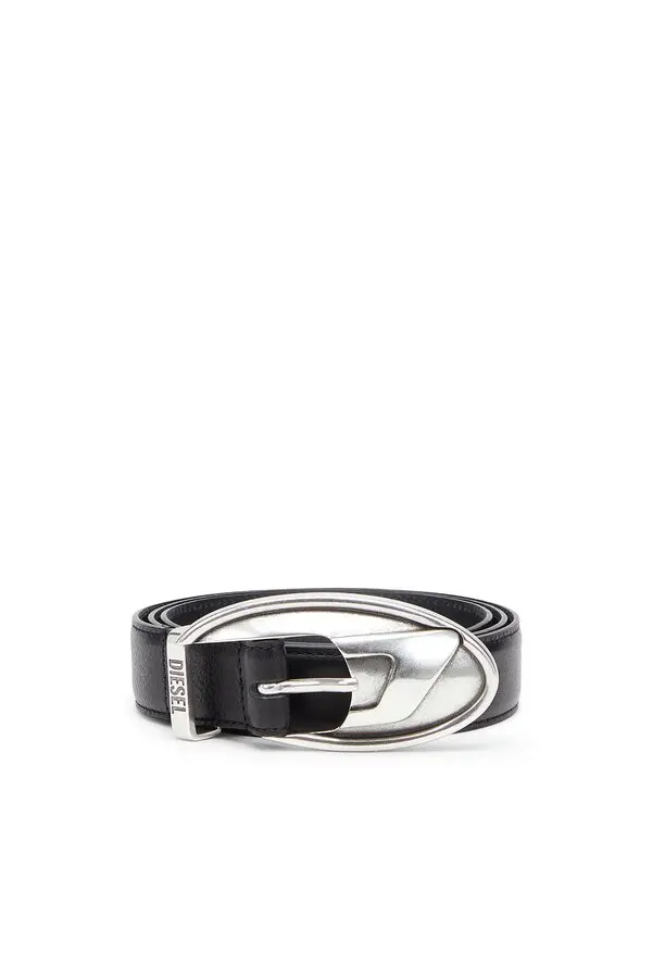 DIESEL® 3 Cm Belt In Bonded Leather - Black
