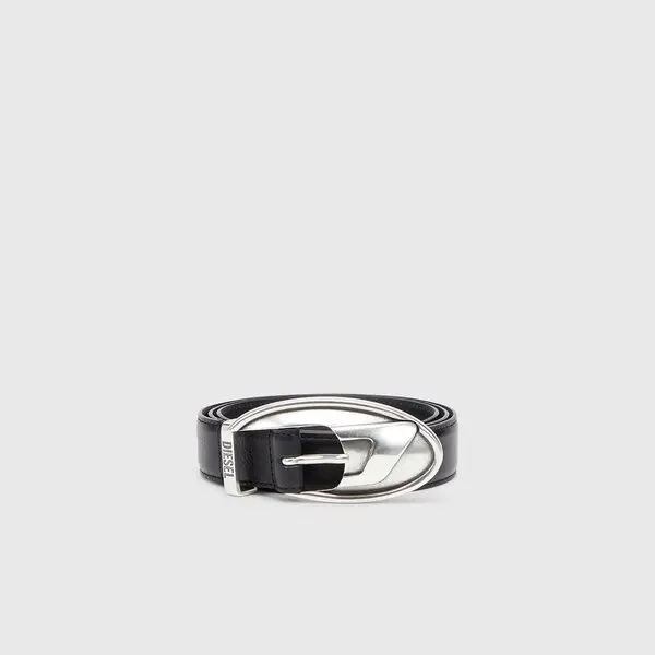 DIESEL® 3 Cm Belt In Bonded Leather - Black