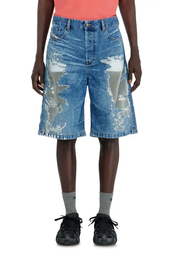 DIESEL® X Tinder "for Successful Loving" Devoré Denim Shorts
