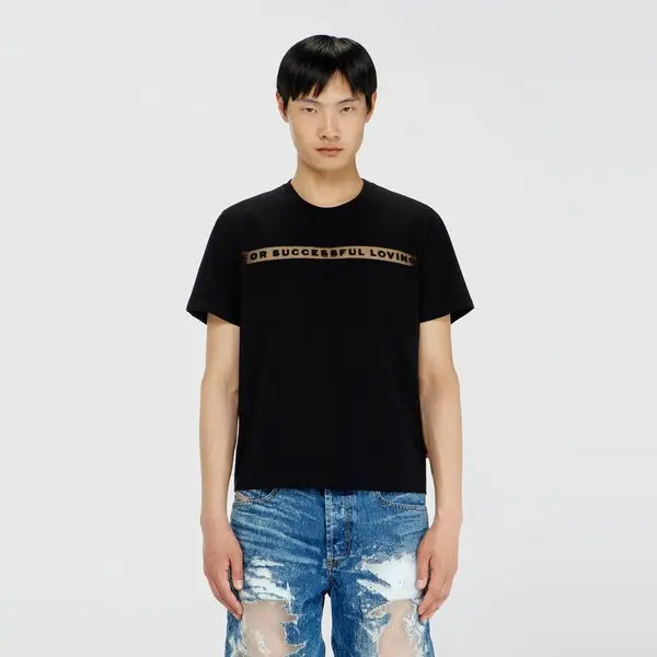DIESEL® X Tinder "for Successful Loving" Devoré T-shirt - Black