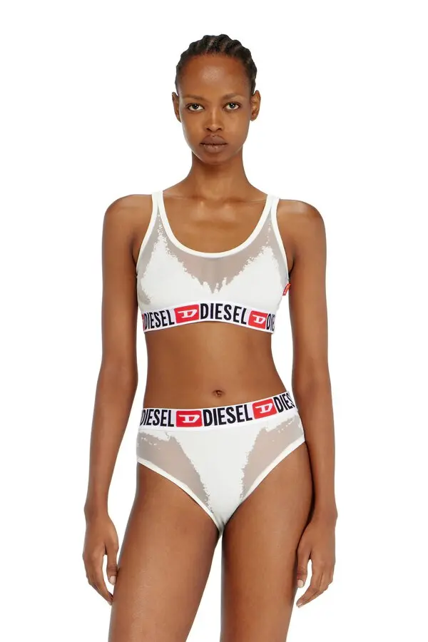 DIESEL® Bralette With Sheer Devoré Effect - White