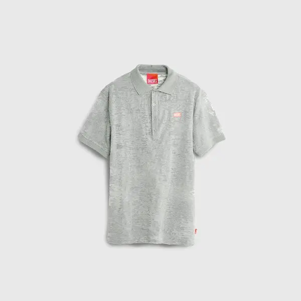 DIESEL® Polo Shirt In All-over Devoré Jersey