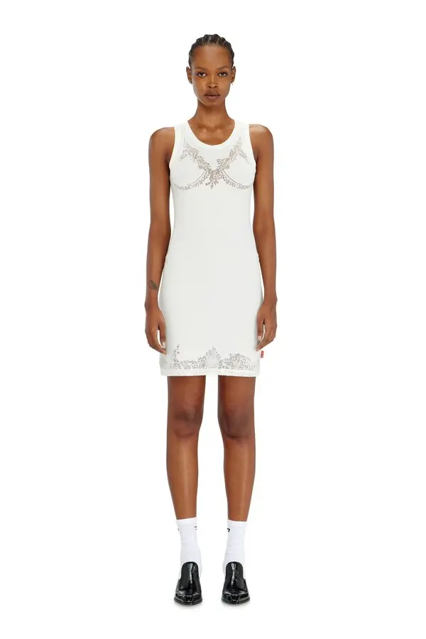 DIESEL® Mini Tank Dress With Devoré Lace Effect