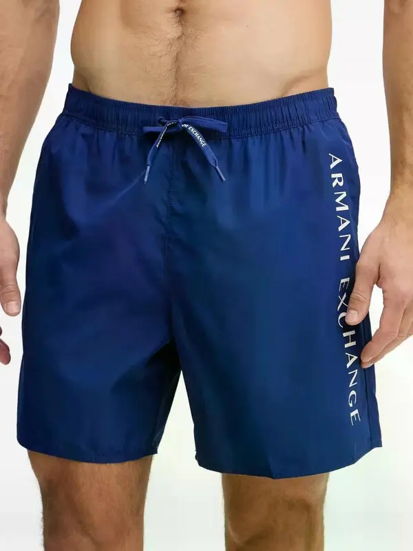 Armani Exchange Logo Print Drawstring Swim Shorts