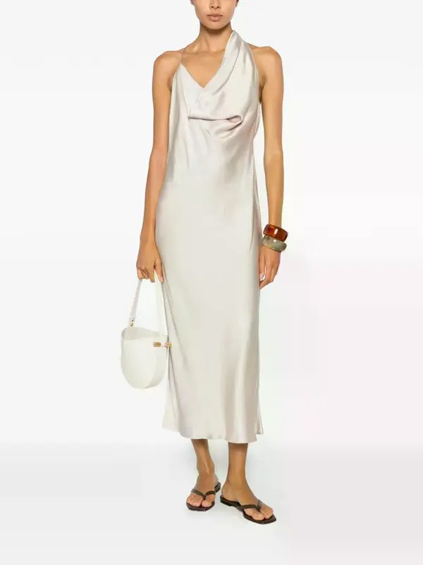 NINEMINUTES Cowl Neck Backless Midi Dress