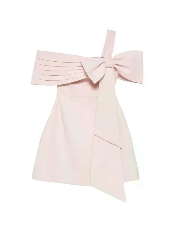 Leen Mougrhabi Pleated One-shoulder Mini Dress