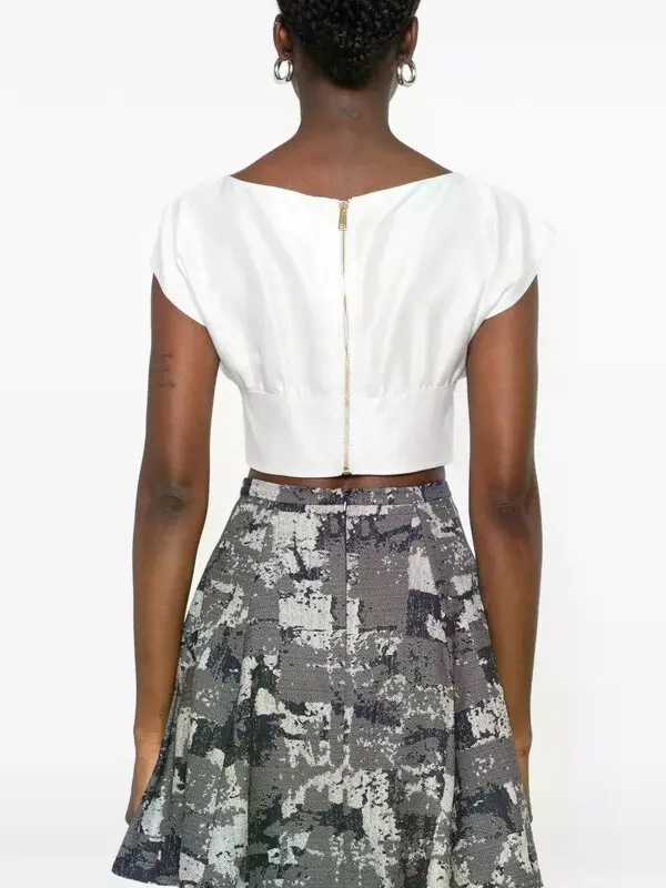 Leen Mougrhabi Isla Boat-neck Crop Top
