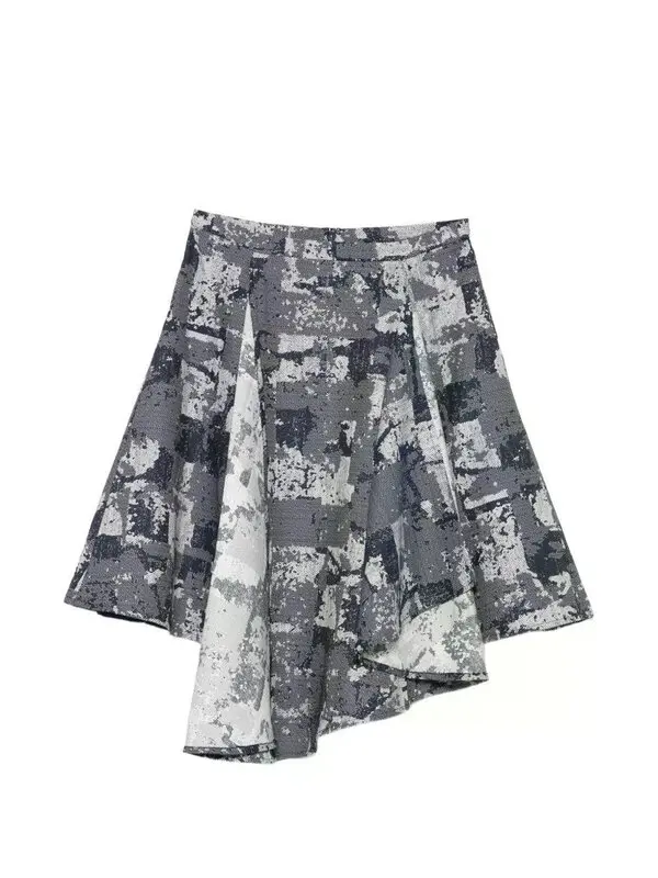 Leen Mougrhabi Isla Abstract Print Asymmetric Mini Skirt