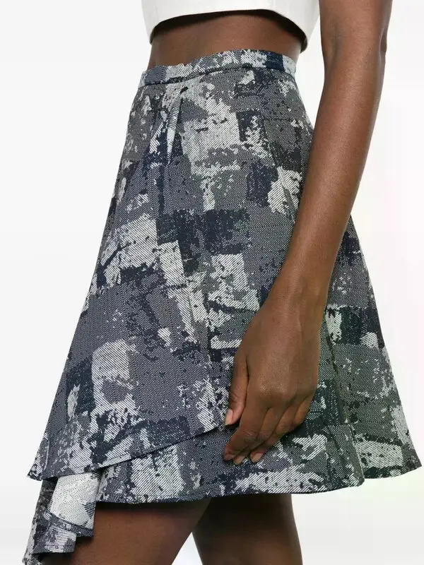 Leen Mougrhabi Isla Abstract Print Asymmetric Mini Skirt