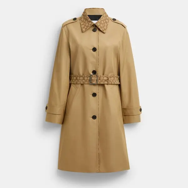 COACH OUTLET Signature Piping Trench Coat - Khaki