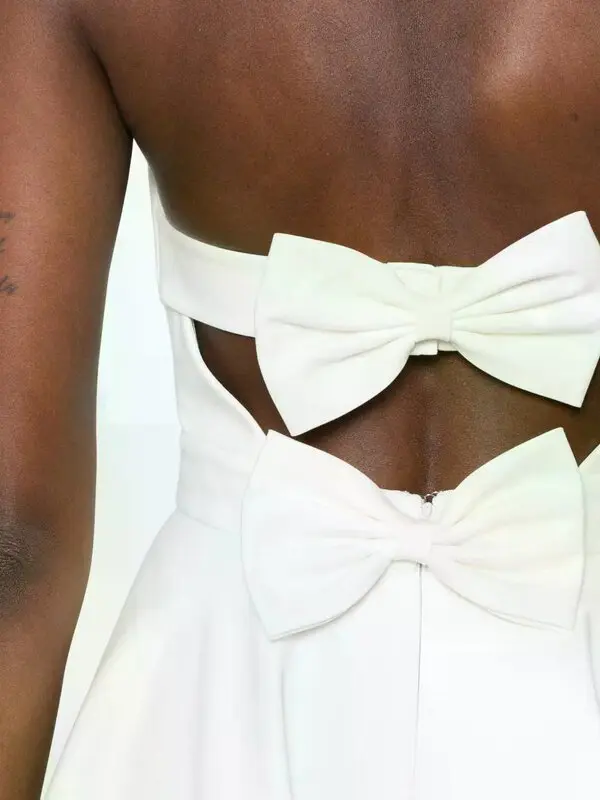 Leen Mougrhabi Strapless Bow Detail Midi Dress