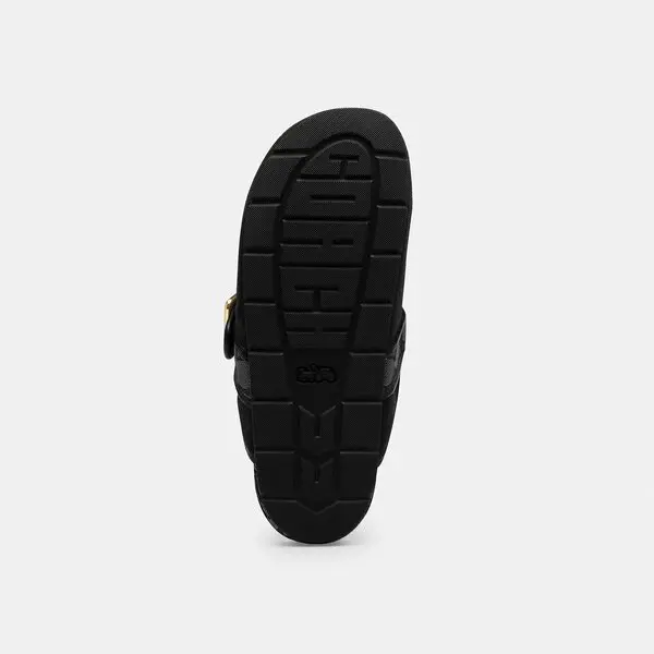 COACH OUTLET Coach Archival Buckle Clog In Suede And Signature Jacquard