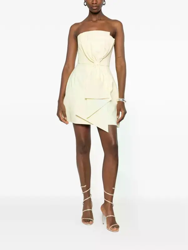 Leen Mougrhabi Strapless Bow Detail Mini Dress