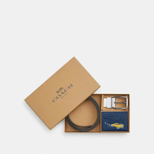 COACH OUTLET Coach Boxed Card Case And Belt Set With Car Print