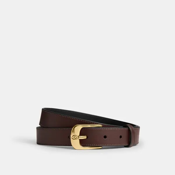 COACH OUTLET C Harness Buckle Belt, 25mm - Gold/maple
