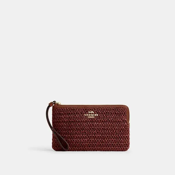 COACH OUTLET Large Corner Zip Wristlet - Gold/russet