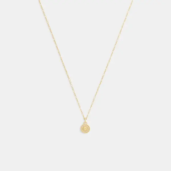 COACH OUTLET Signature Pavé Coin Pendant Necklace - Gold