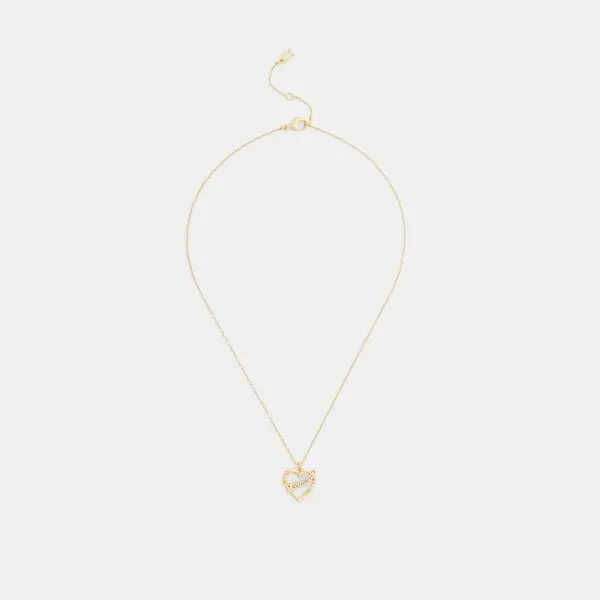 COACH OUTLET Script Heart Pendant Necklace