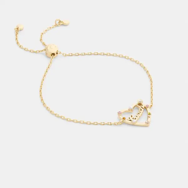 COACH OUTLET Coach Script Heart Slider Bracelet - Gold