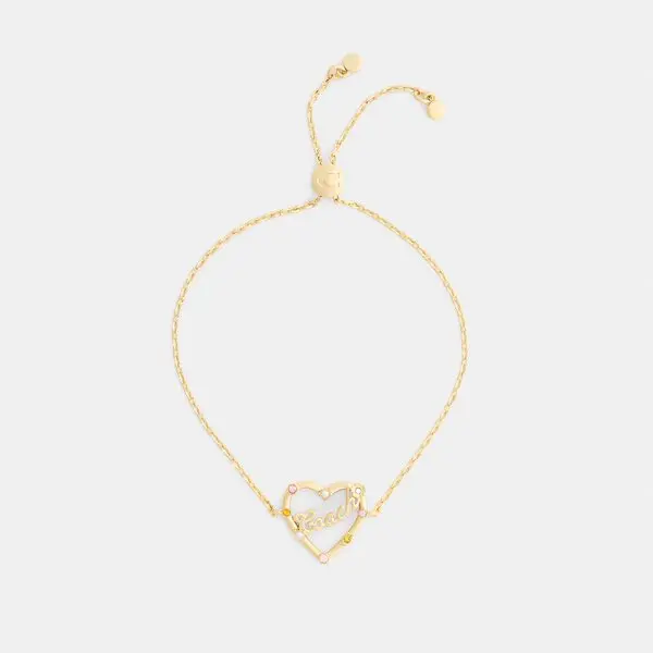 COACH OUTLET Coach Script Heart Slider Bracelet