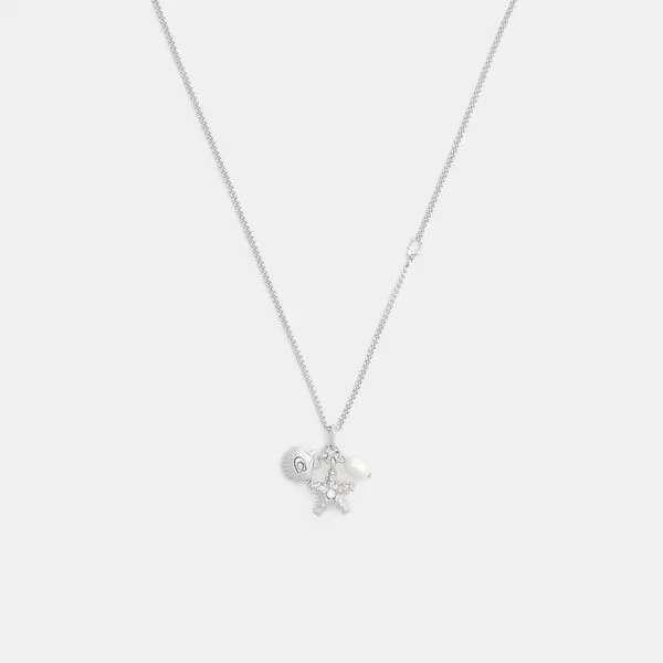 COACH OUTLET Coach Pearl And Seashell Pendant Necklace - Silver/pearl
