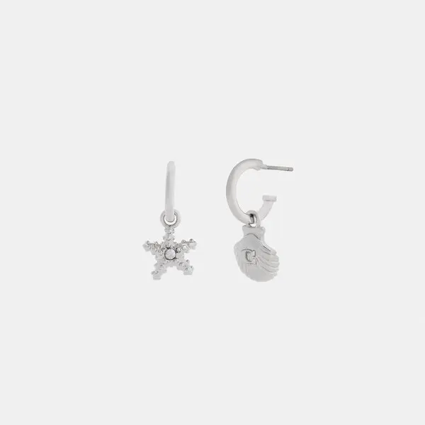 COACH OUTLET Seashells Huggie Earrings - Silver