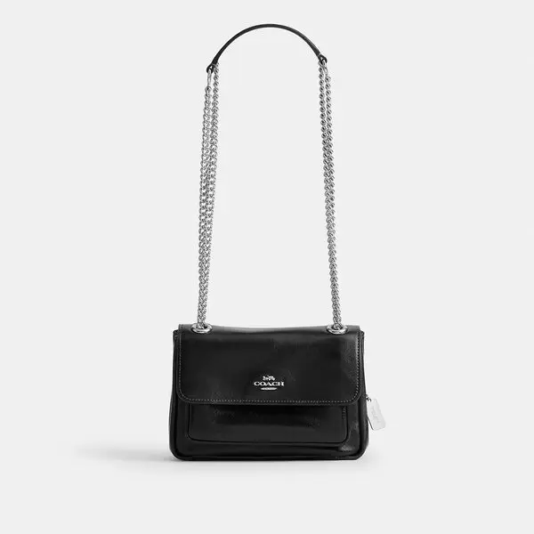 COACH OUTLET Elodie Crossbody Bag 18 In Shiny Smooth Leather - Silver/black