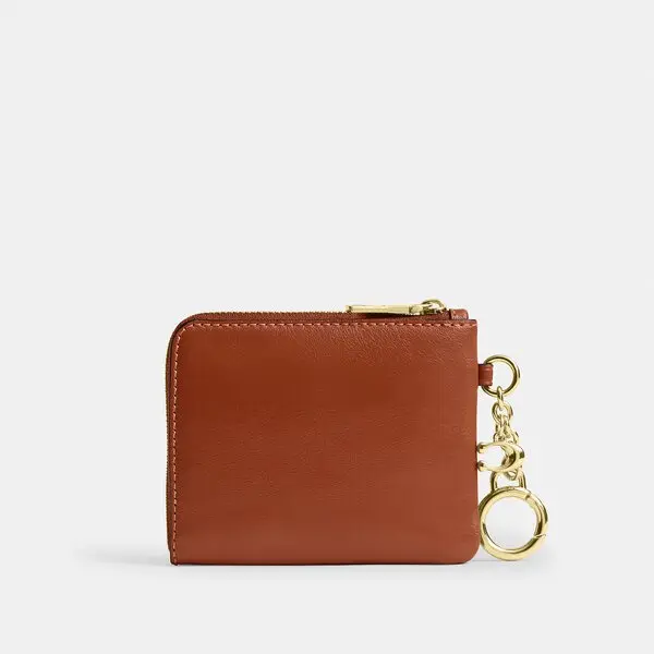 COACH OUTLET Small Corner Zip Wallet - Gold/cinnamon