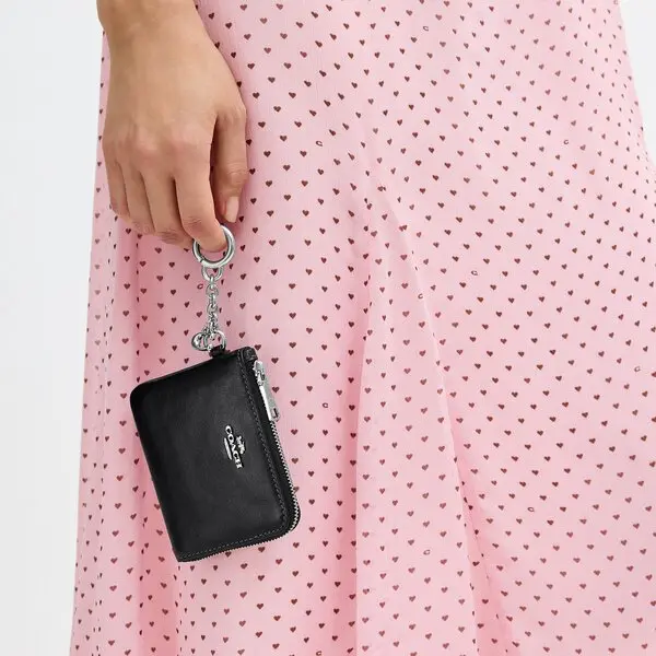 COACH OUTLET Small Corner Zip Wallet - Silver/black