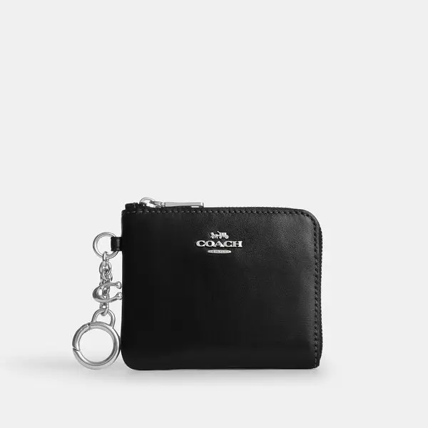 COACH OUTLET Small Corner Zip Wallet - Silver/black