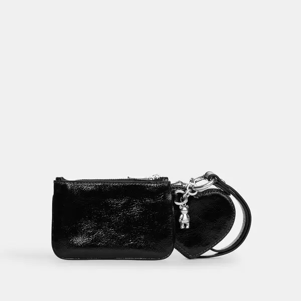 COACH OUTLET Crinkle Leather Wristlet And Heart Pouch Set