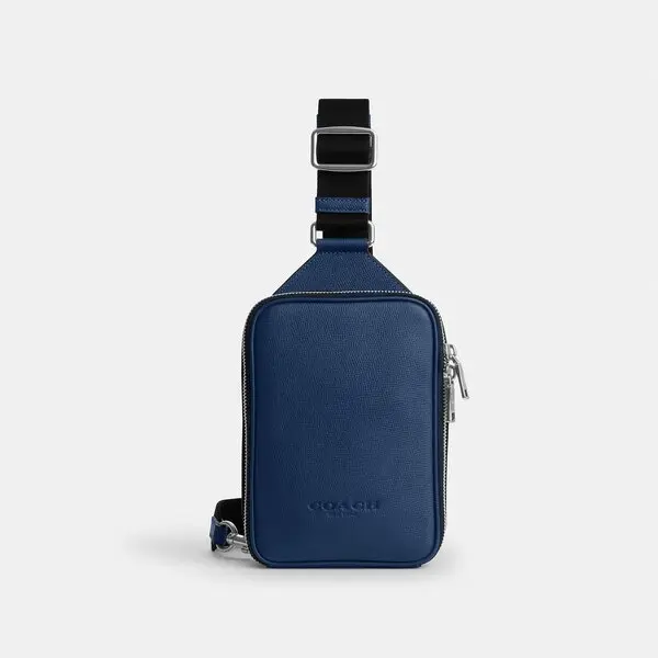 COACH OUTLET Coach Crossgrain Leather Pack - Silver/deep Blue