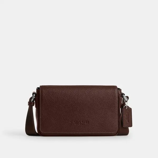 COACH OUTLET Coach Jack Flap Crossbody Bag In Refined Pebble Leather - Silver/maple