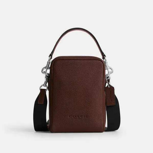 COACH OUTLET Tristan Crossbody Bag 14 In Refined Pebble Leather - Silver/maple