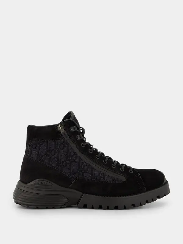 Dior Leather Combat Boots - Black