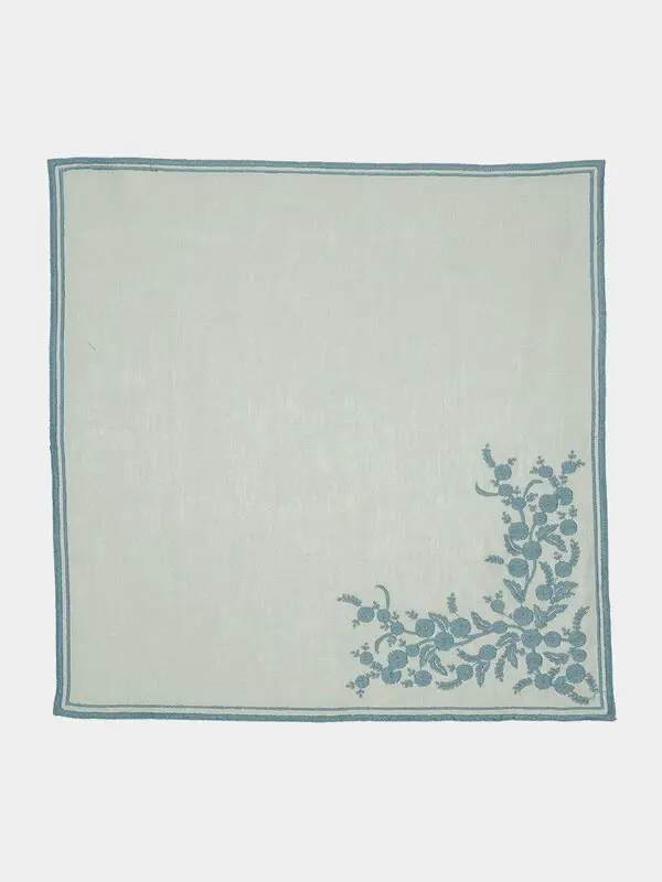 Borgo Delle Tovaglie Venaria Linen Napkin In Ice And Dolphin - Blue
