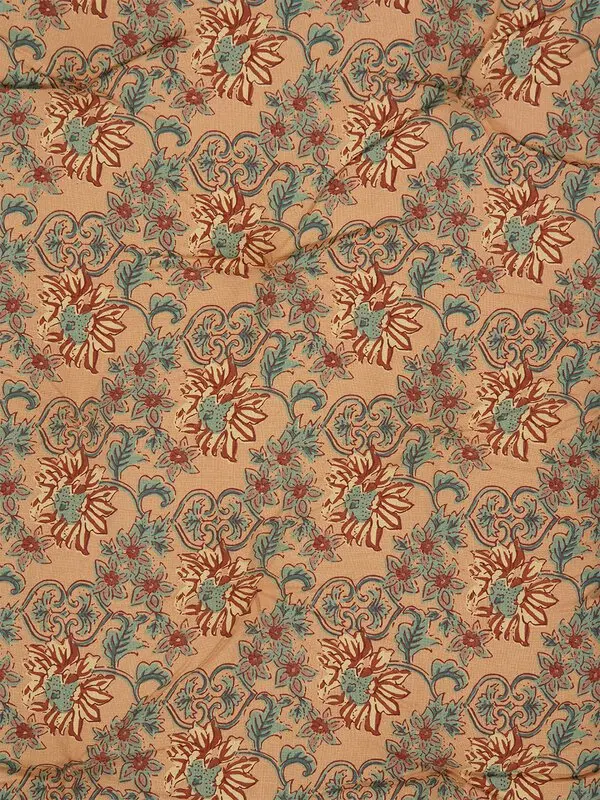 Madam Stoltz Peach Floral Printed Cotton Mattress