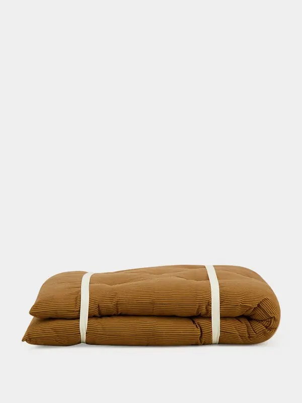 Madam Stoltz Cotton Mattress With Ribbed Stripes - Brown
