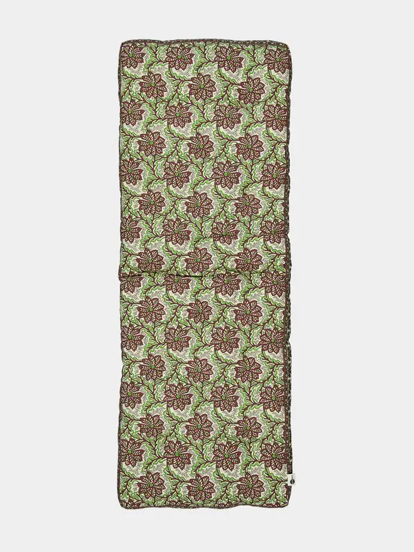 Madam Stoltz Green And Brown Floral Printed Cotton Mattress