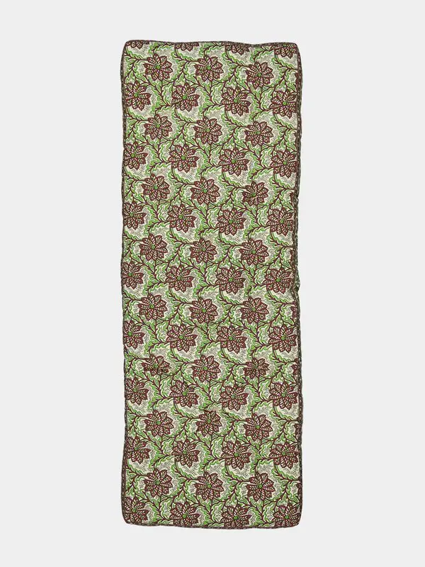 Madam Stoltz Green And Brown Floral Printed Cotton Mattress