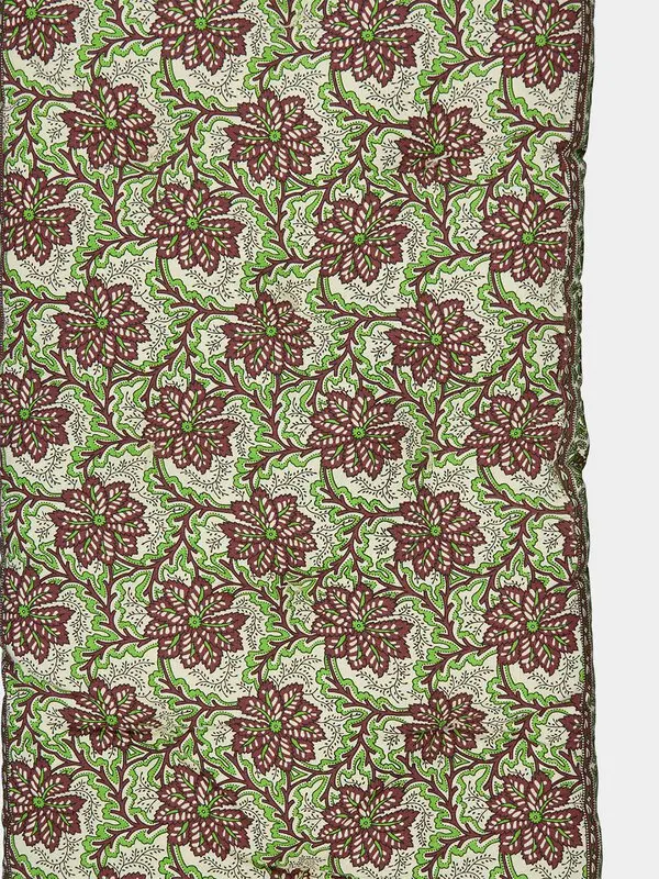 Madam Stoltz Green And Brown Floral Printed Cotton Mattress