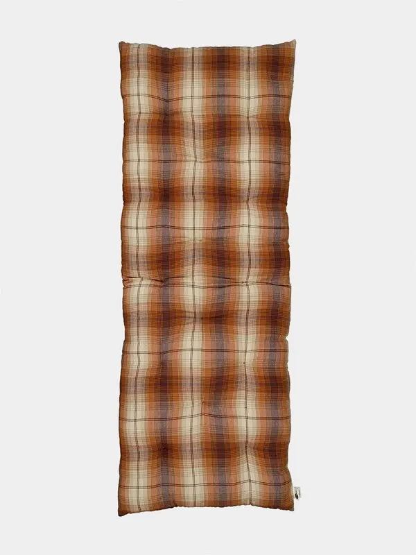 Madam Stoltz Checked Cotton Mattress Pumpkin Spice