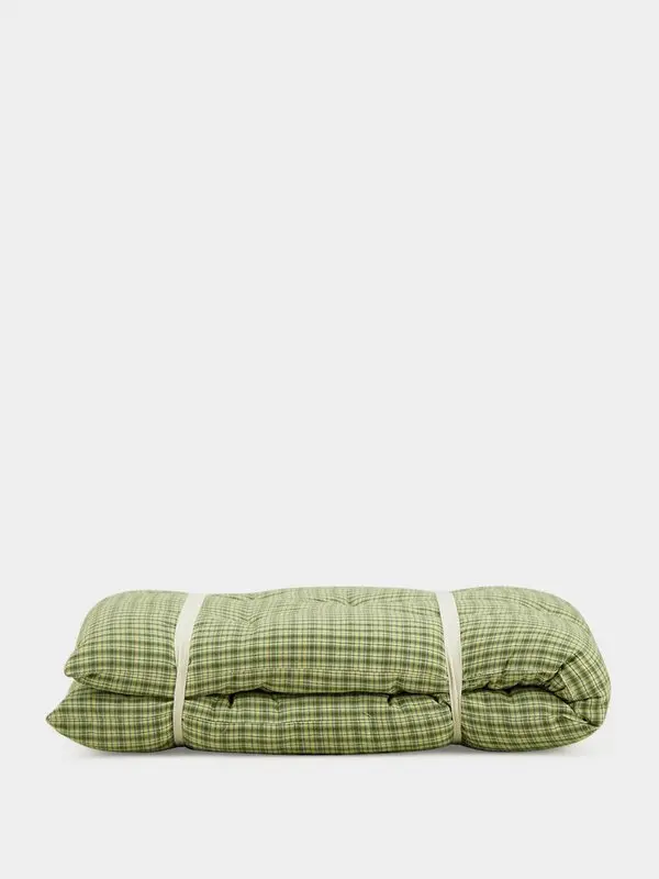 Madam Stoltz Checked Woven Cotton Mattress - Green