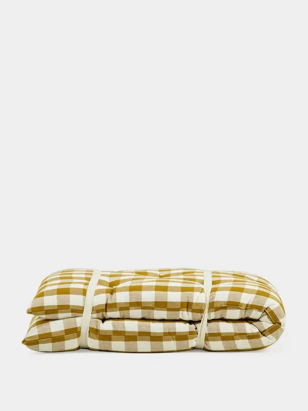 Madam Stoltz Checked Cotton Mattress - Yellow