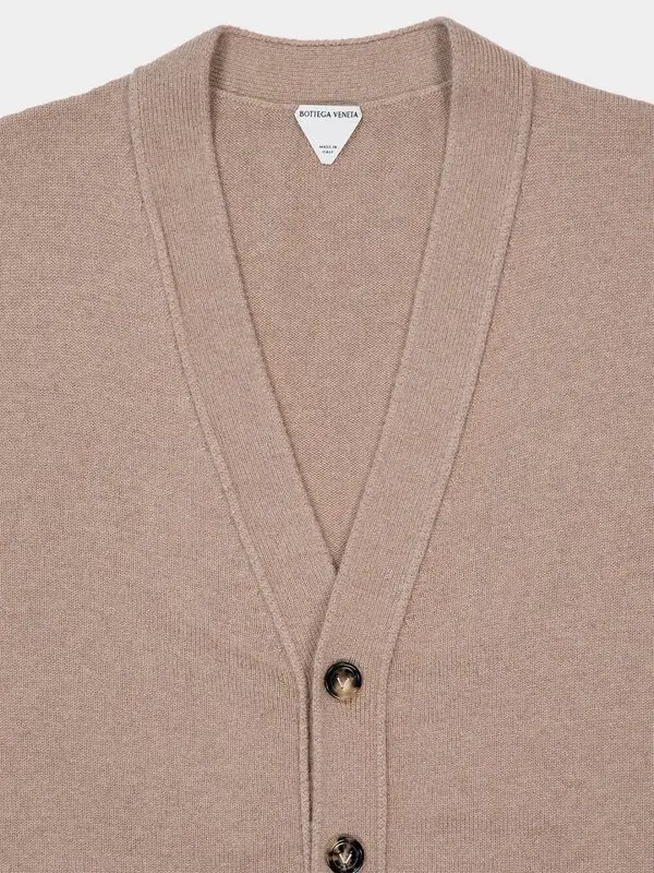 Bottega Veneta Cashmere V-neck Cardigan - Beige
