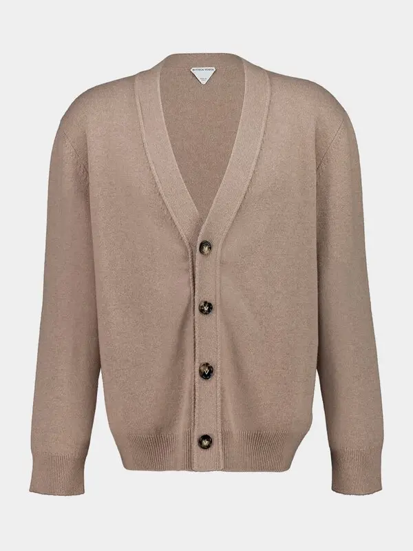 Bottega Veneta Cashmere V-neck Cardigan - Beige