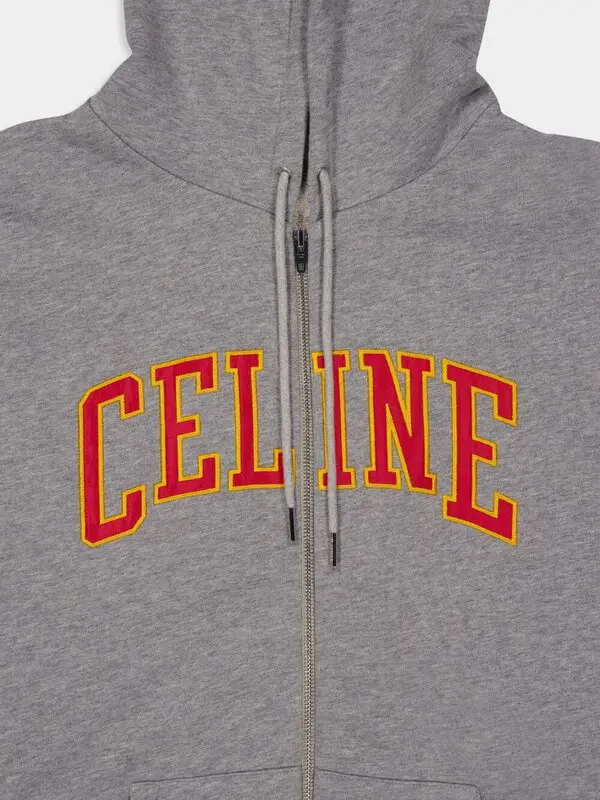 Celine Cotton Fleece Zip-up Hoodie